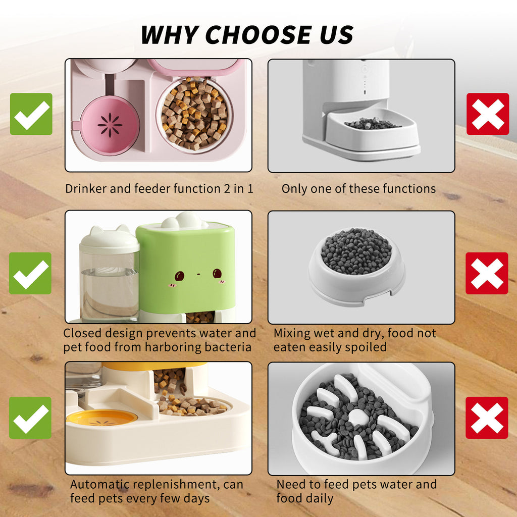 1 Piece Cartoon Cloud Cat Ear Feeding And Water Feeding Integrated Cat ...