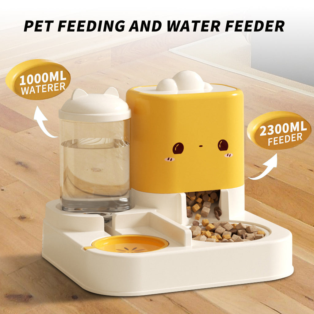 1 Piece Cartoon Cloud Cat Ear Feeding And Water Feeding Integrated Cat ...